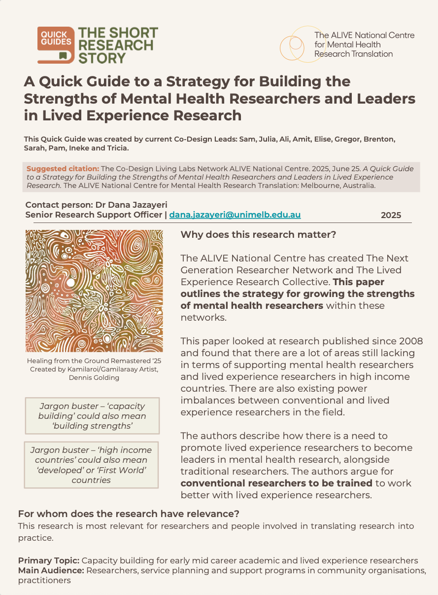 A Quick Guide to A Strategy for Building the Strengths of Mental Health ...